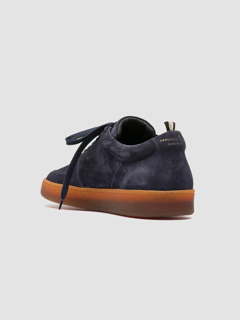 Mens Blue Suede Low Top Sneakers: ASSET 001 Blu – Officine Creative